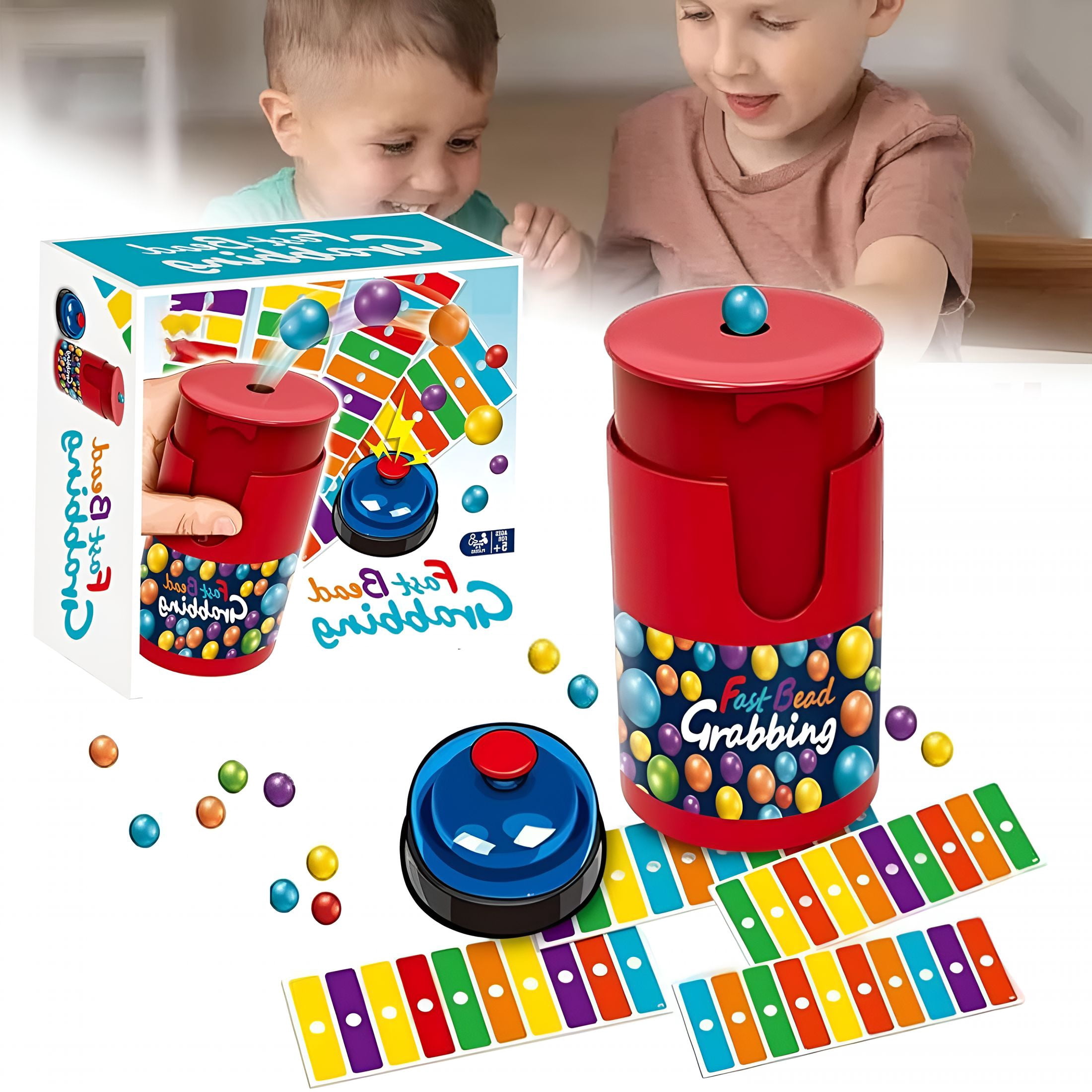 CYFW Fast Bead Grabbing Game,Match Color Bingo Game Set,Fast-Paced ...