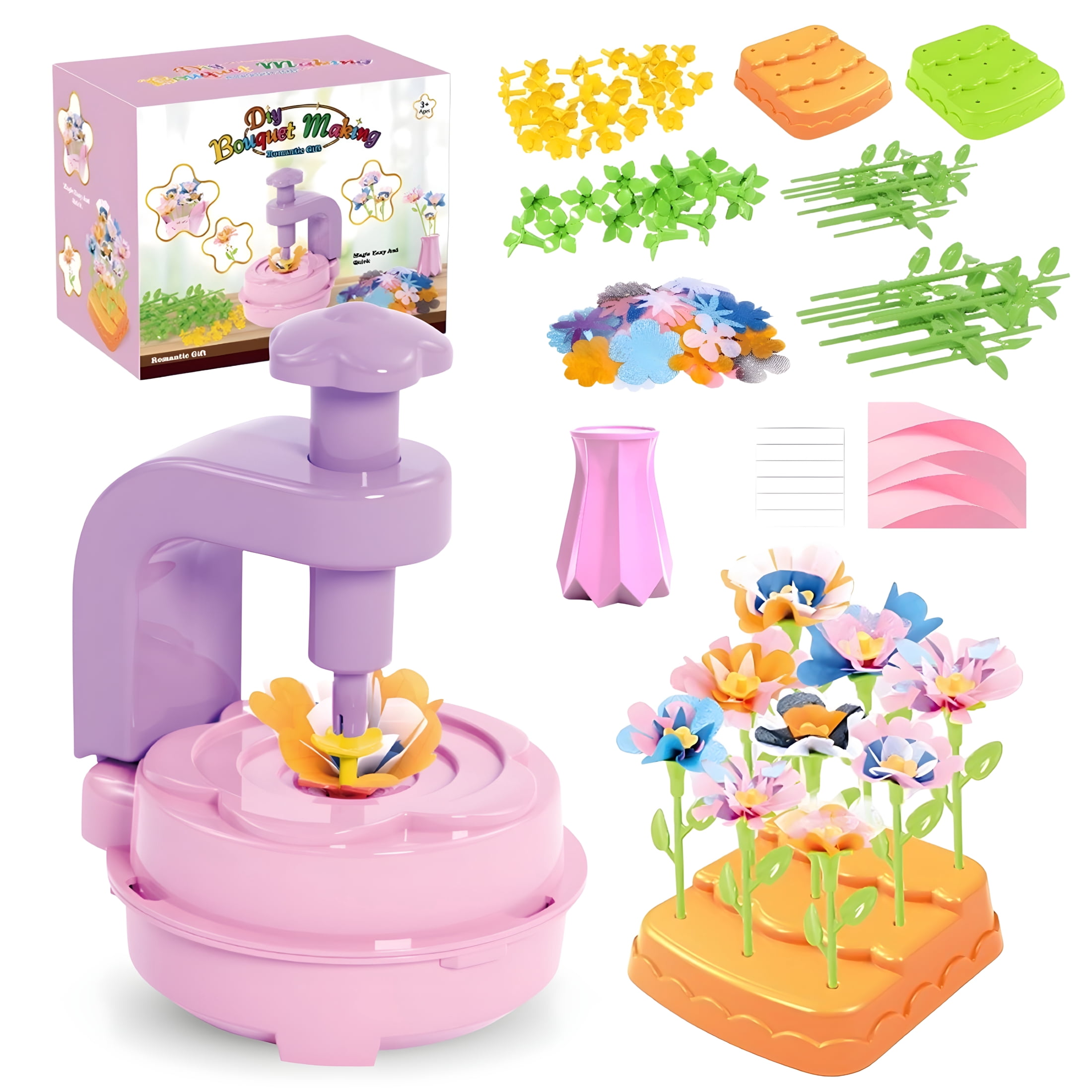 CYFW Flower Bouquet Craft Kit, DIY Arts and Crafts Kits for Kids Ages 4 ...