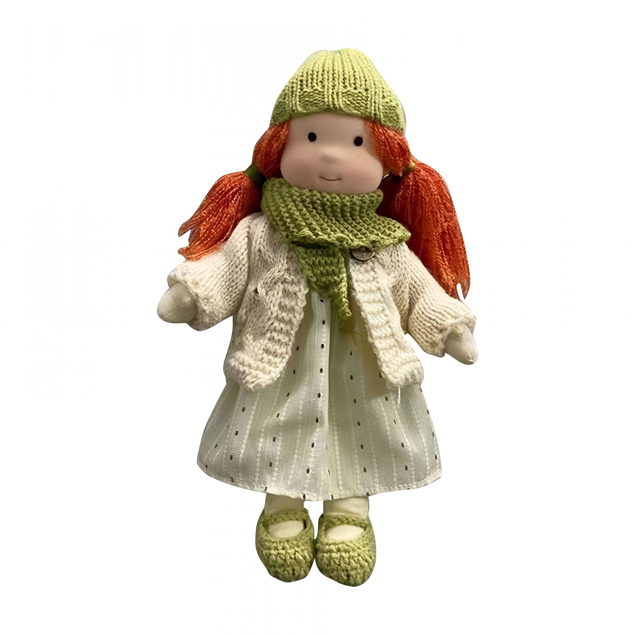 CYFW Handcrafted Plush Rag Doll with Knitted Outfit and Hat, Soft ...