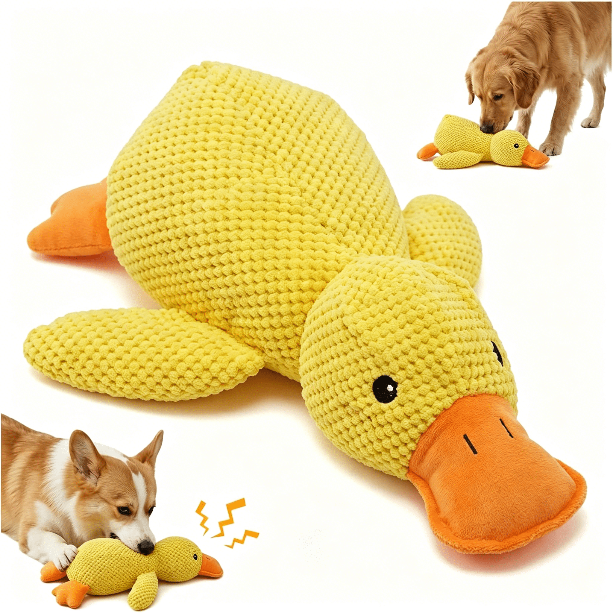 CYFW Plush Duck Dog Toys,Durable Calming Interactive Chew Toy for ...