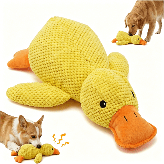 CYFW Plush Duck Dog Toys,Durable Calming Interactive Chew Toy for ...