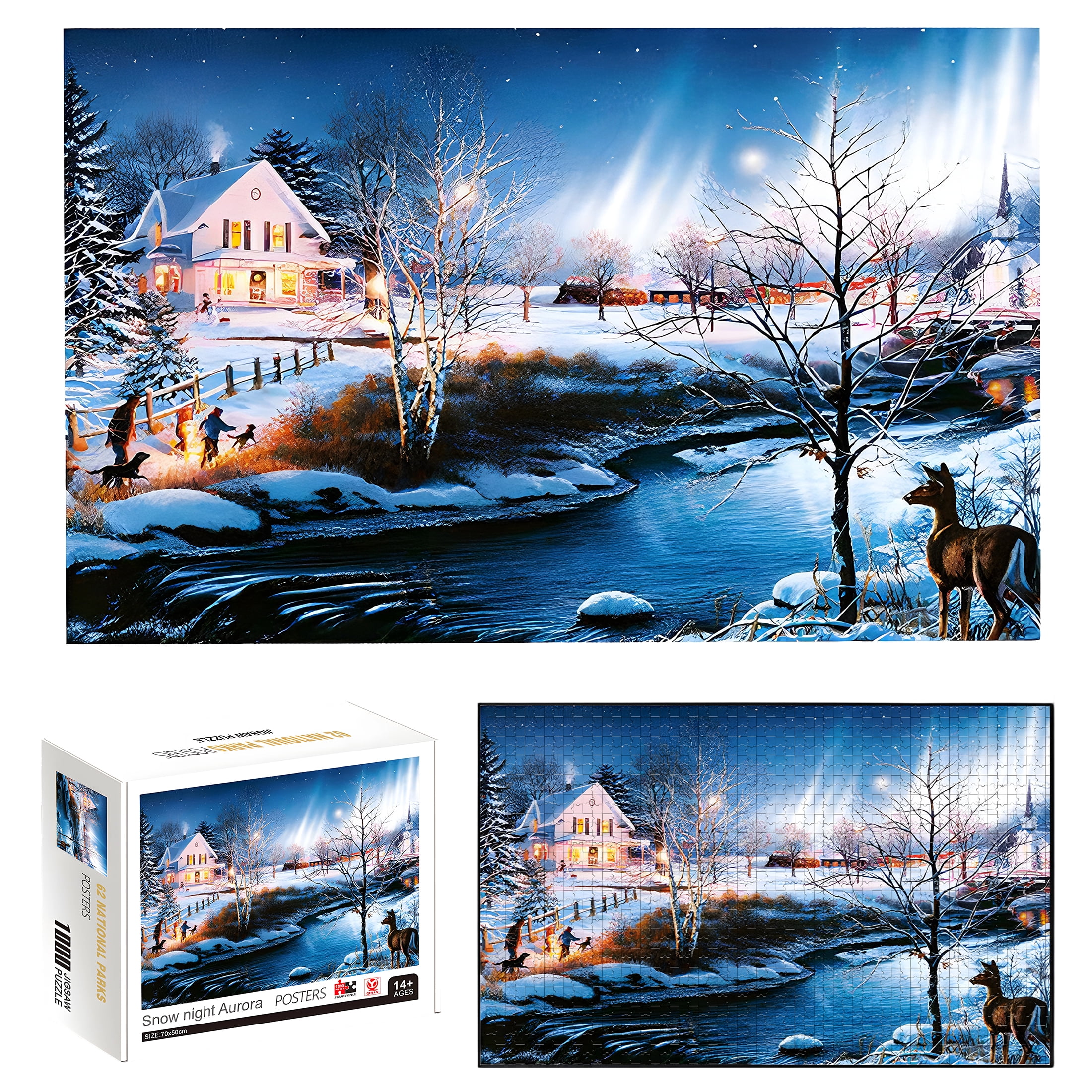 CYFW Snowy Aurora Puzzles for Adults 1000 Pieces,Unique Puzzles for ...