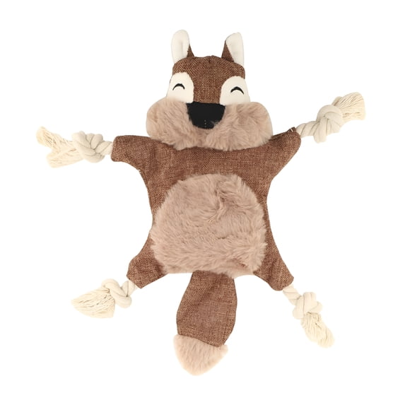CYFW Stuffless Dog Toys for Puppy, Crinkle Squeaky Chew Squirrel Plush ...