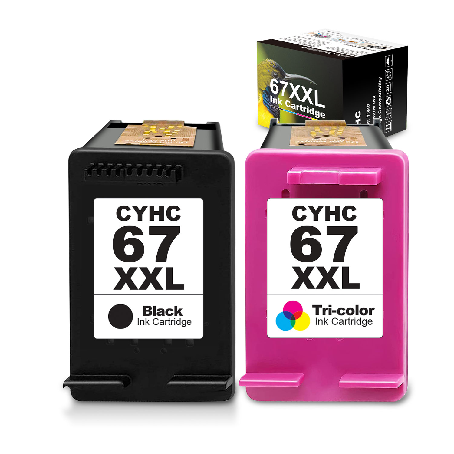 CYHC High Compatibility Ink Cartridge Replacement for 67 XXL 67XL Work ...