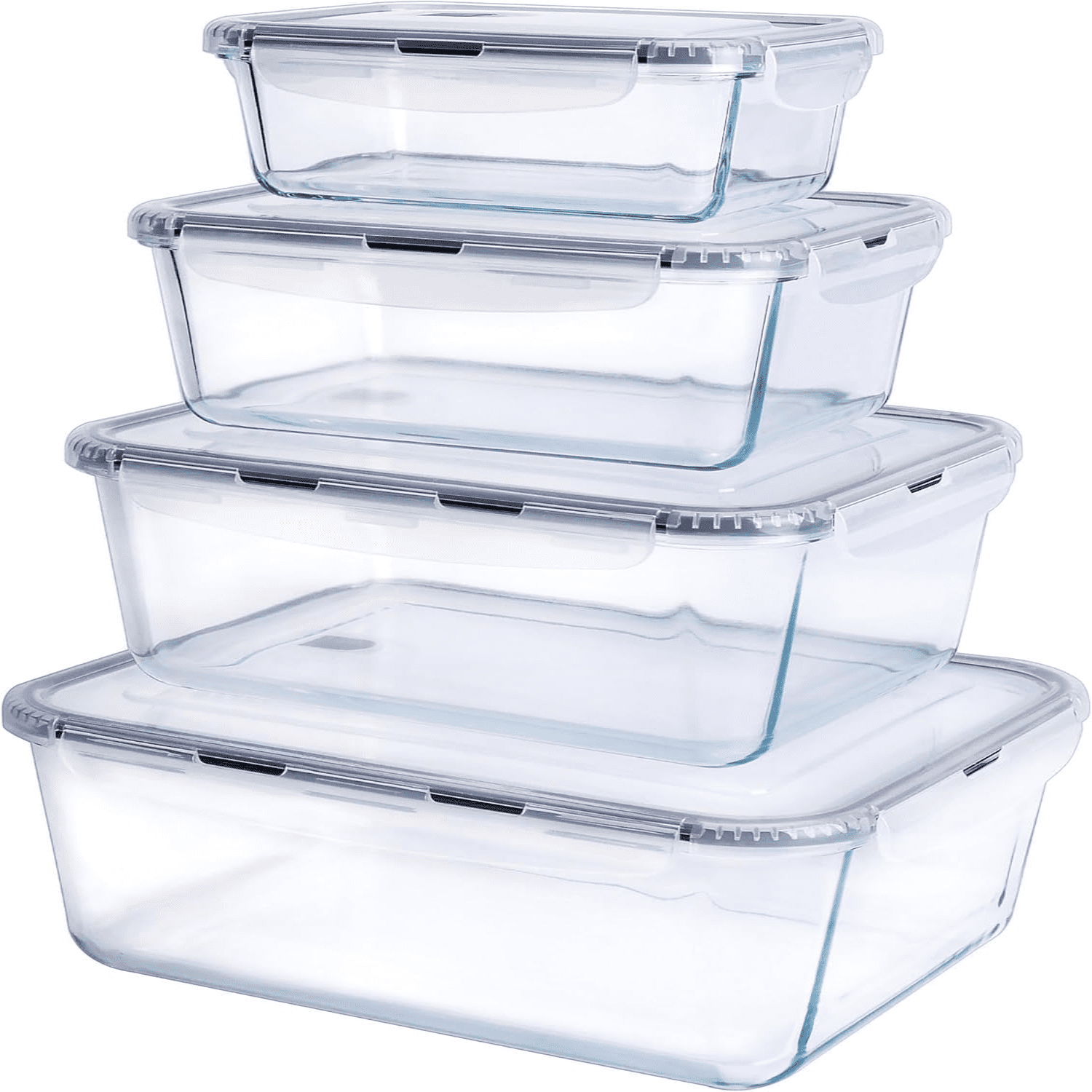 CYIBIURUIO Extra Large Glass Food Storage Containers with Lids Set-8 ...