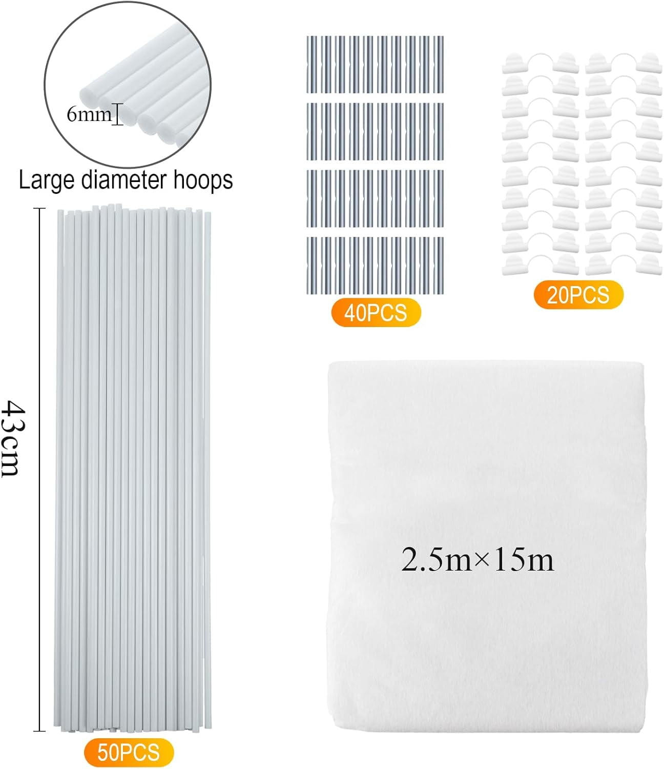 CYIHBOUR 111 Pcs Greenhouse Hoops for Raised Beds DIY Grow Tunnel ...