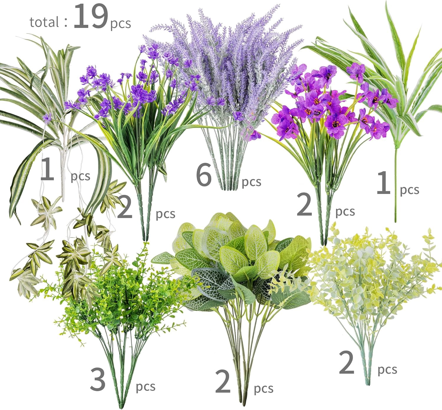CYIHBOUR 12 Bunches Fake Plants Outdoor Fake Bushes UV Resistant ...