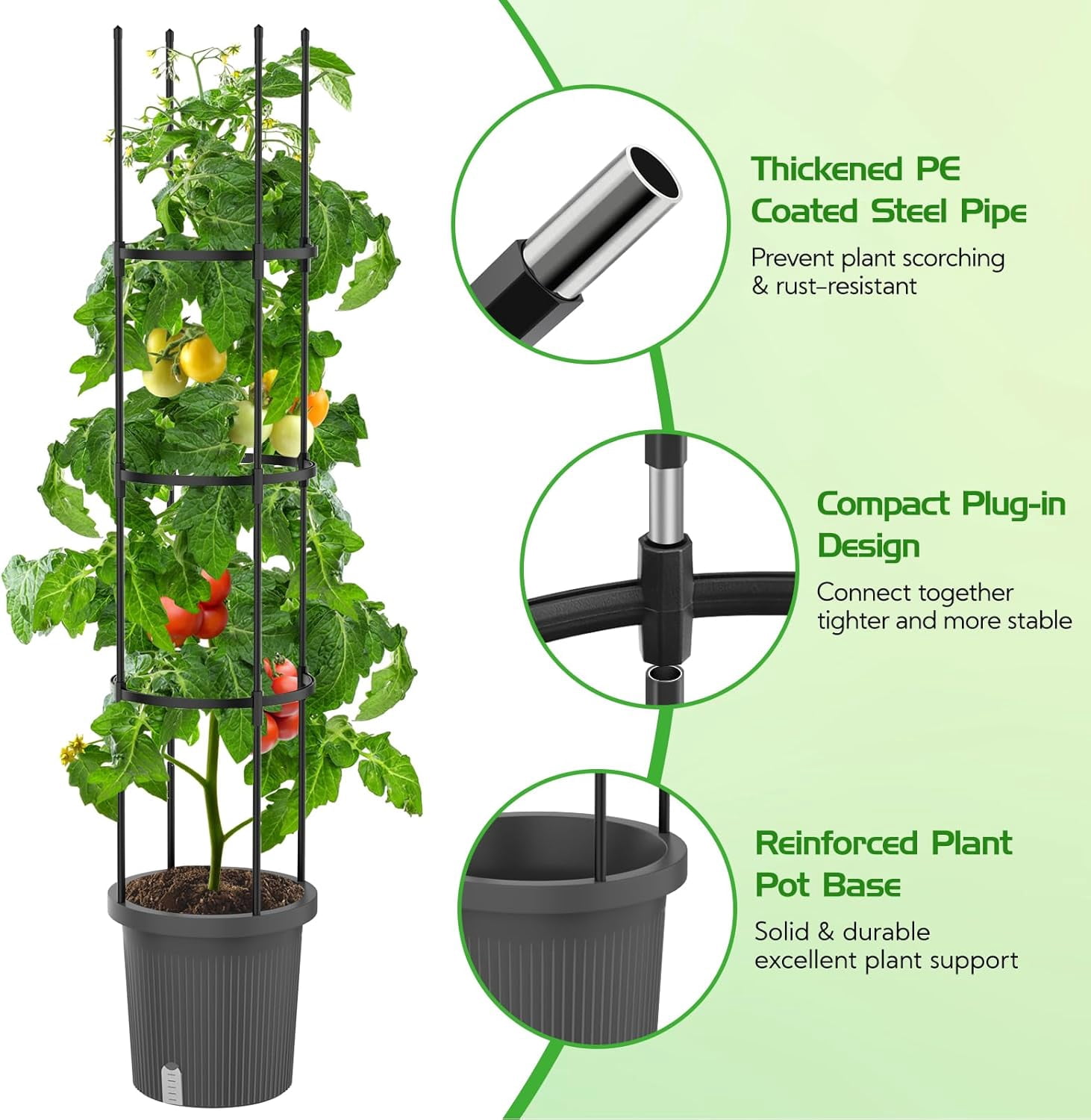 CYIHBOUR 2 Pack Tomato Planter with Trellis for Climbing Plants Outdoor ...