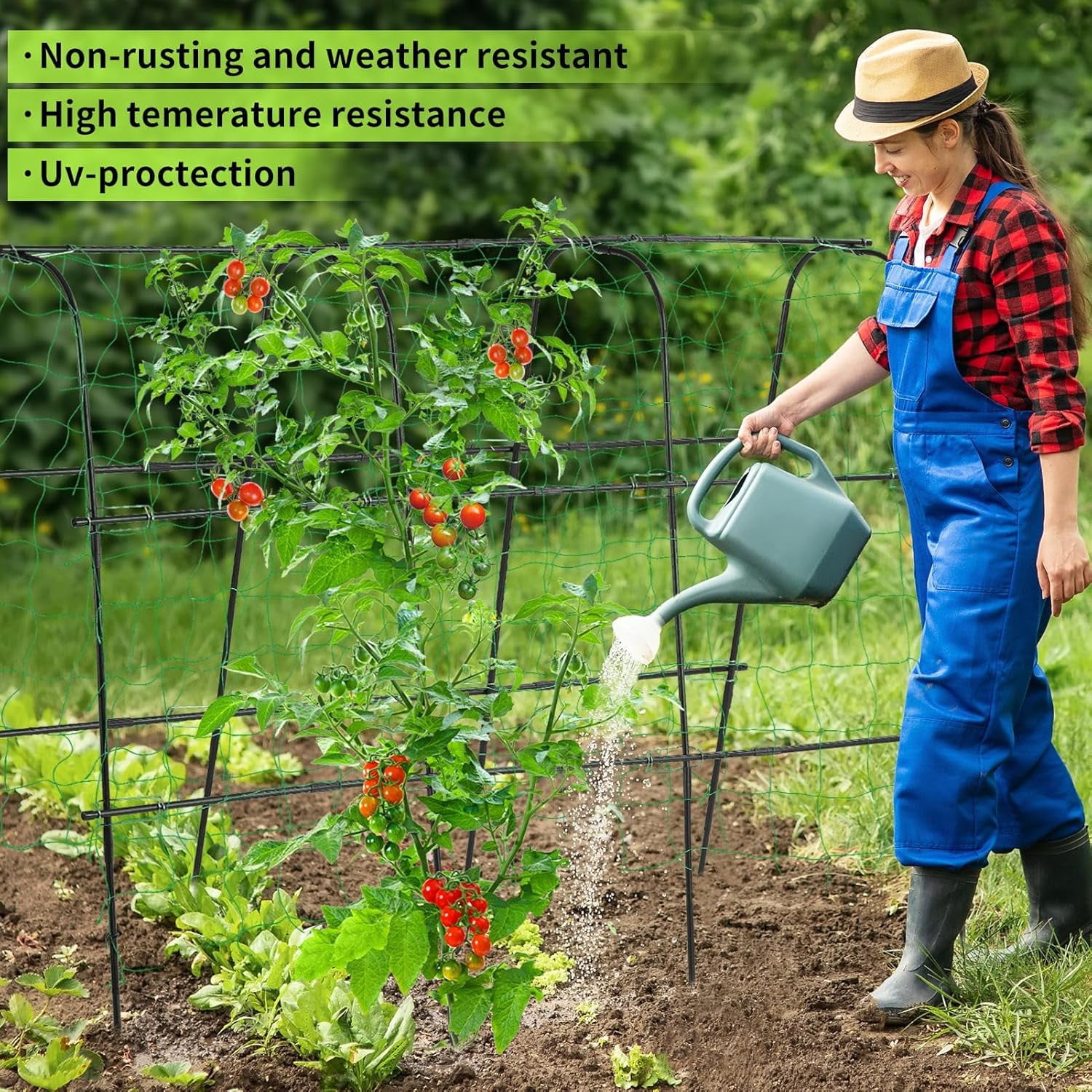 CYIHBOUR Cucumber Trellis for Raised Bed 65" X 65" U-Frame Garden Arch ...