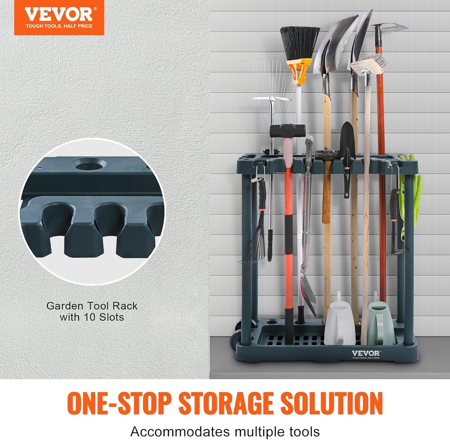 CYIHBOUR Garden Tool Organizer 10 Slots Tool Tower Rack for Garage ...