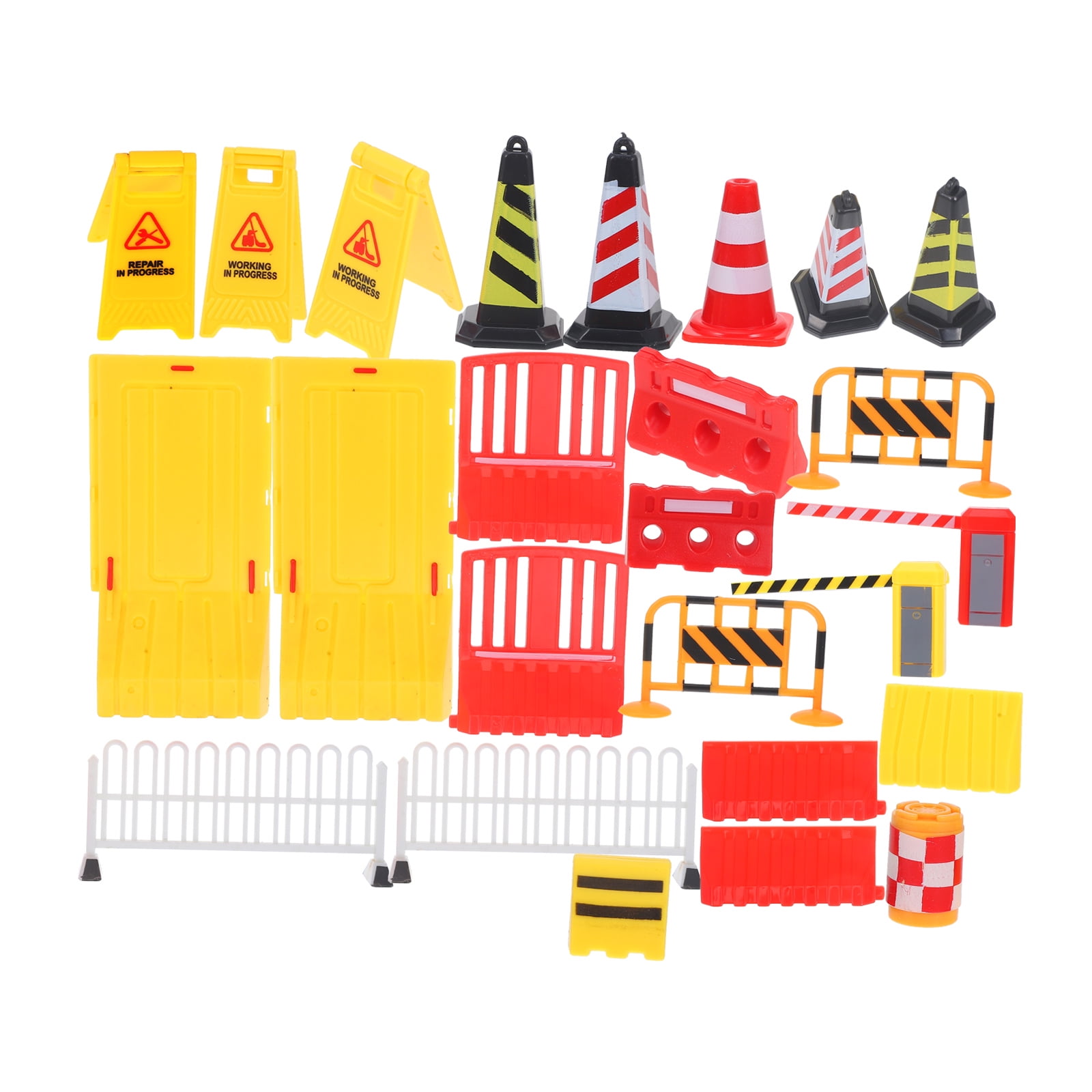1 Set Mini City Traffic Scene Barricade Road Signs Models Road Blocks ...