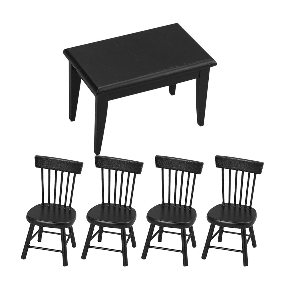 1 Set Dining Table and Chair Models for Doll House Miniature Furniture ...