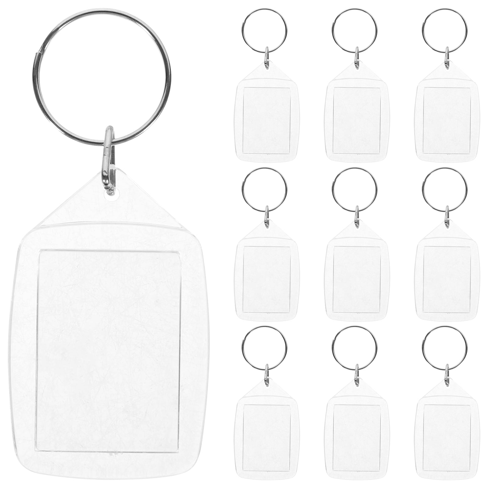 CYLINDSOME 10pcs Keychain Picture Holder Blank Keychains Insertable ...
