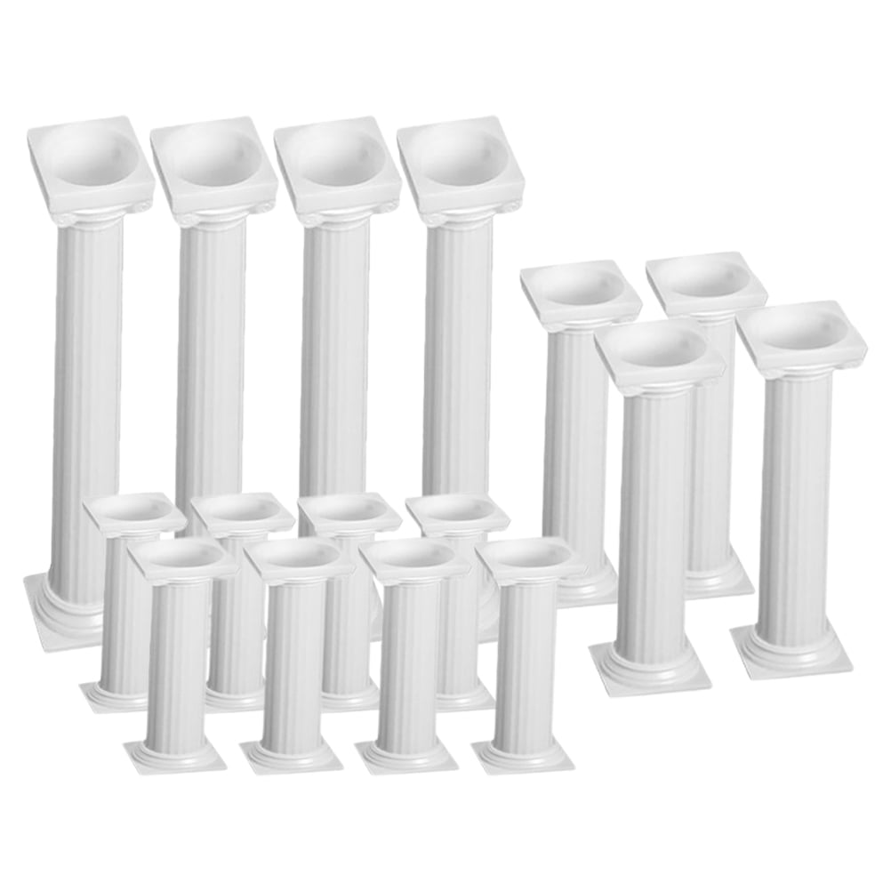 CYLINDSOME 16pcs Roman Column Cake Stands Cake Tier Stacking Rods Cake ...