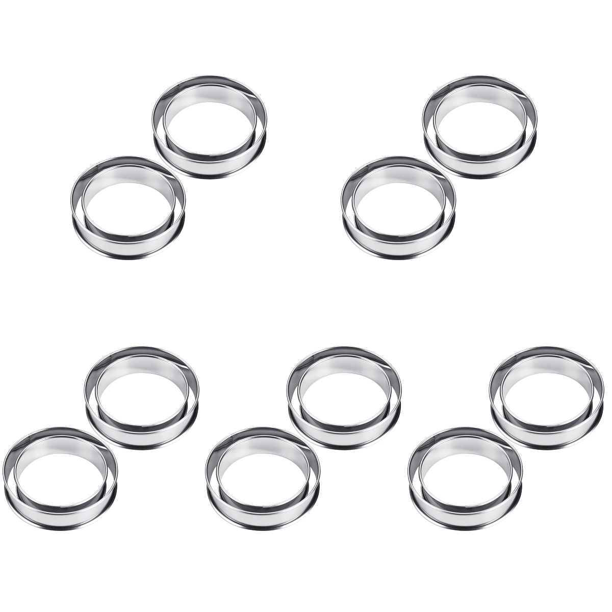 CYLINDSOME 20 Pcs Cooking Rings Non Stick Tart Rings Crumpet Rings ...