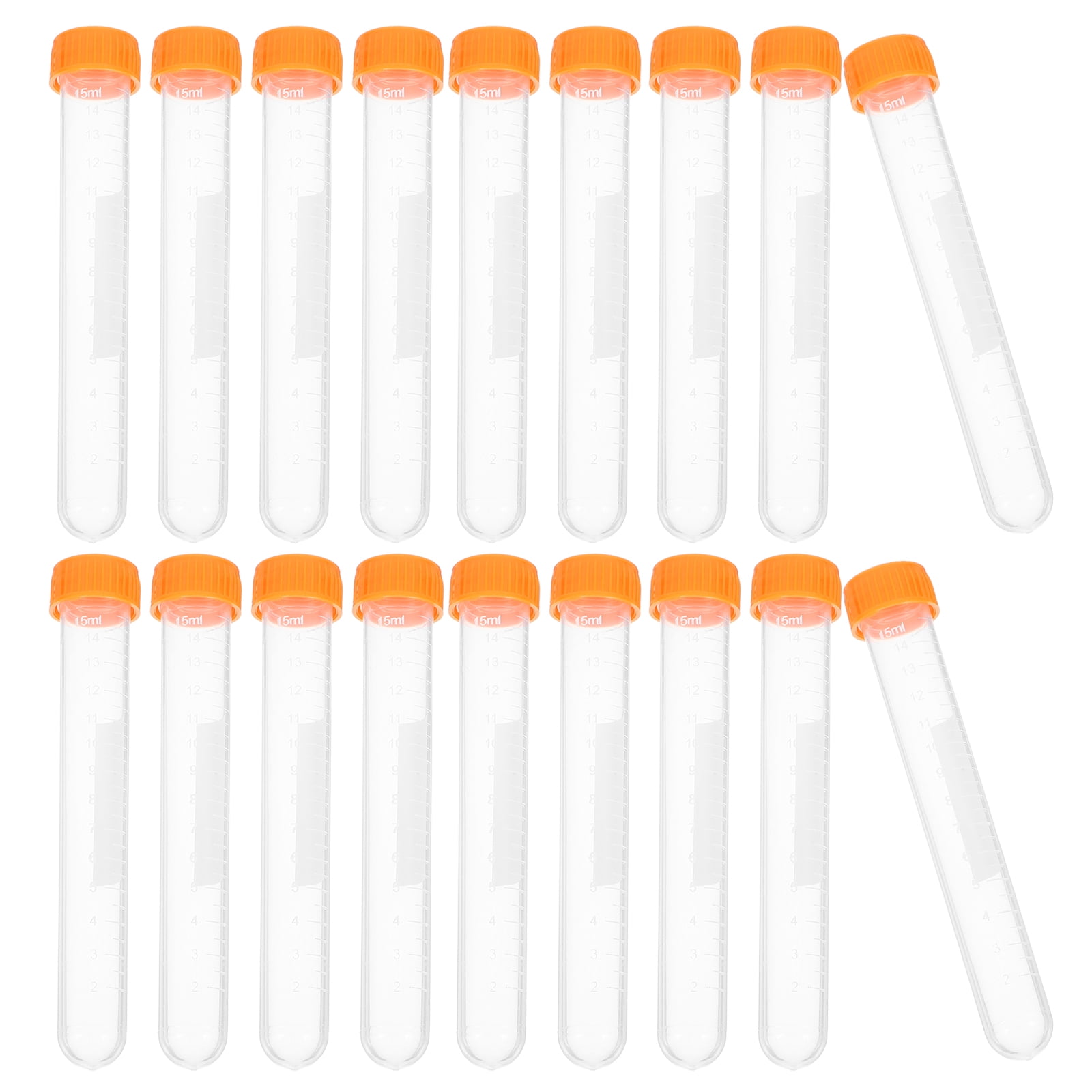 CYLINDSOME 20pcs Plastic Tube With Lid 15ml Sample Test Tube Small ...