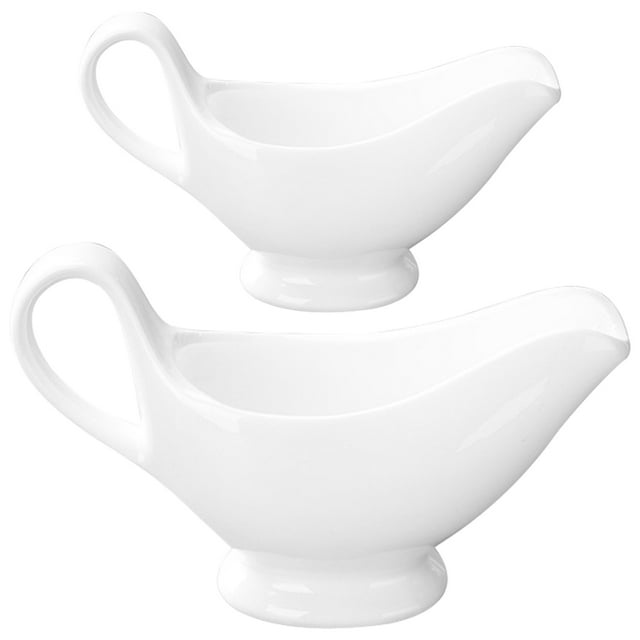 CYLINDSOME 2Pcs Restaurant Gravy Boat Multi-function Sauce Boat Ceramic ...