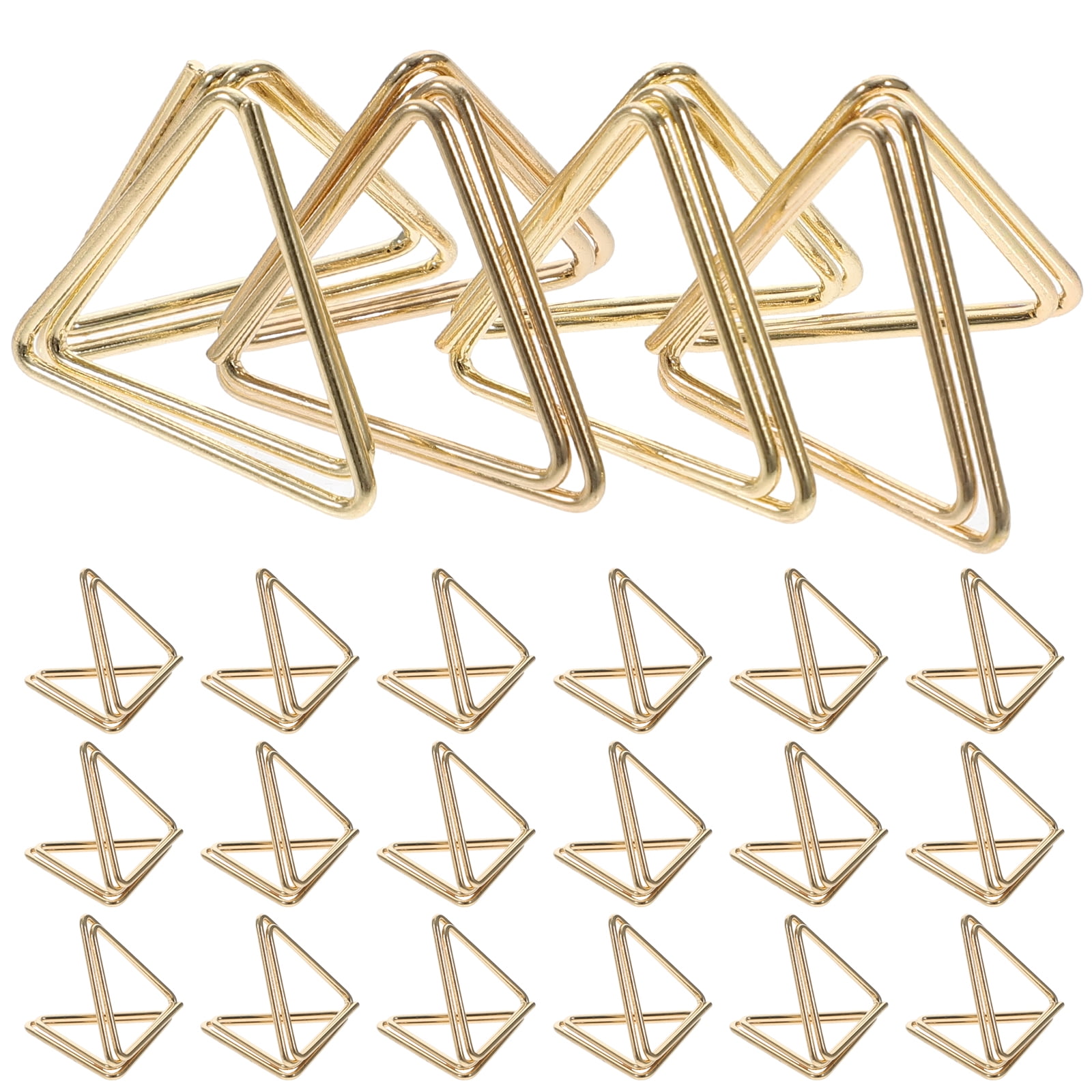 HEMOTON Golden Aluminum Alloy Triangle Memo Clips for Decoration with ...