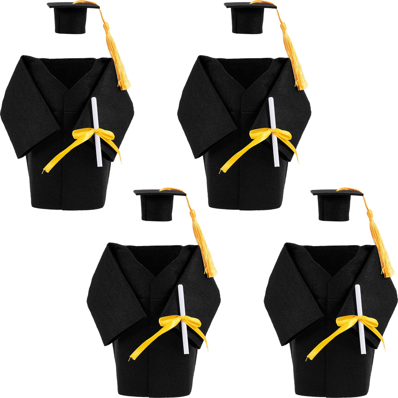 CYLINDSOME 4 Sets of Mini Graduation Hat Bottle Gown Cover Graduation ...