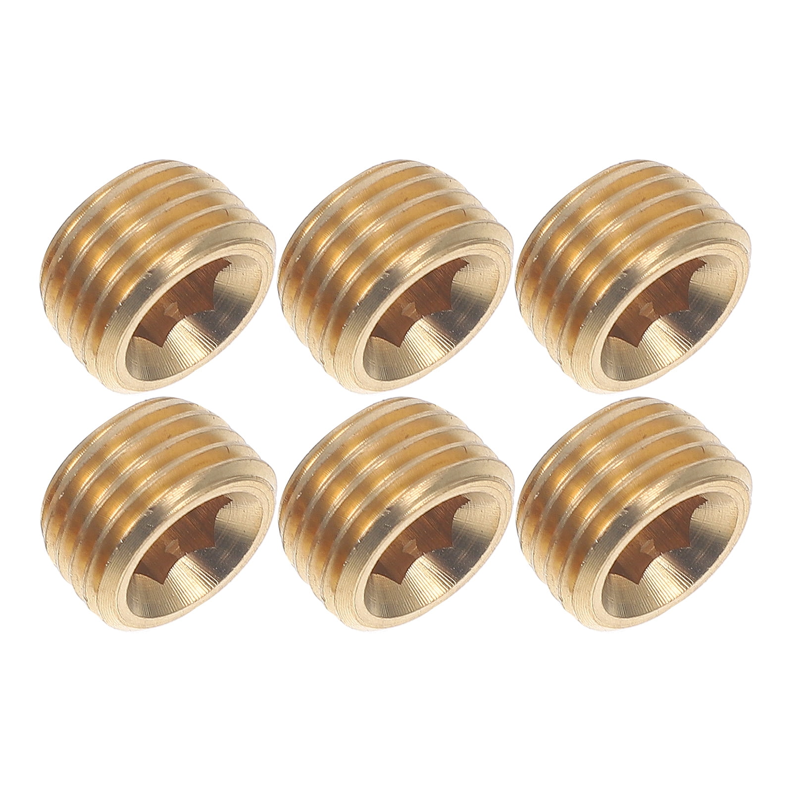 CYLINDSOME 6pcs NPT Male Pipe Plugs Brass Pipe Plug Fitting Internal ...