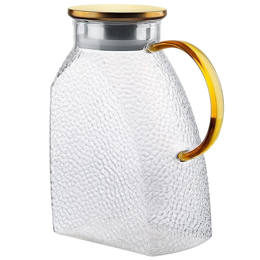 CYLINDSOME Glass Pitcher Glass Juice Pitcher Fridge Jug Water Container ...