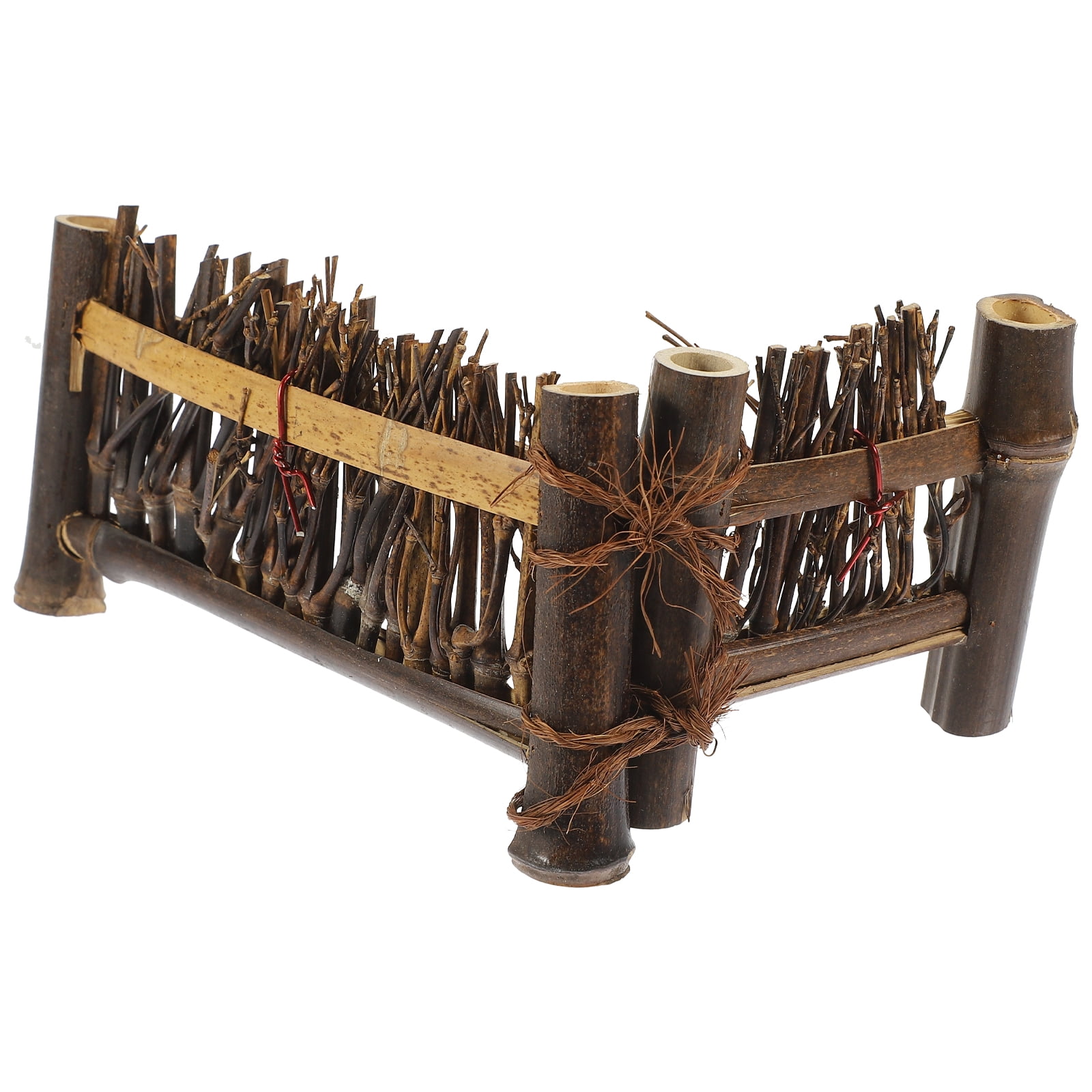 CYLINDSOME Mini Fence Decor Bamboo Fence Model Landscape Decoration ...