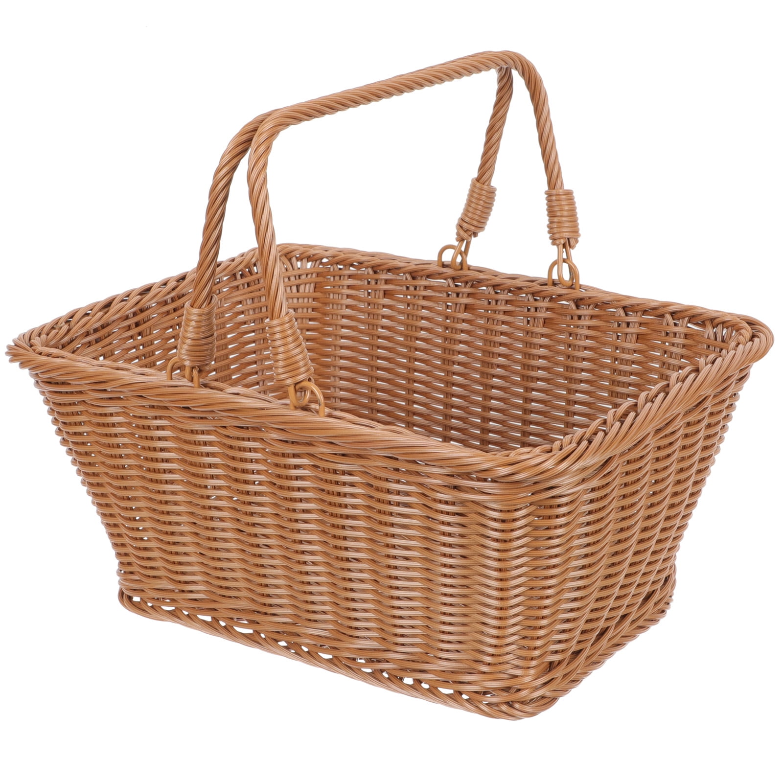 HEMOTON Handheld Woven Basket for Home Use Durable Plastic Light Brown ...