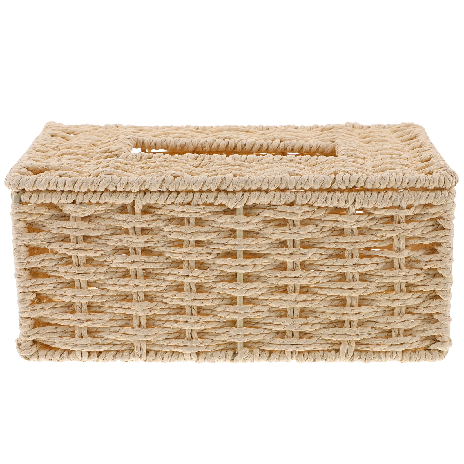 ORDDIART Woven Tissue Storage Tissue Box Beige Paper Rope 1Pack ...