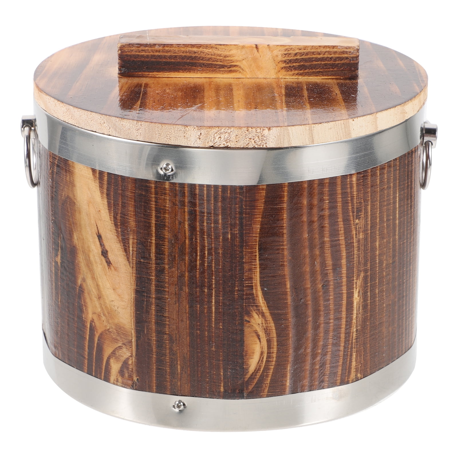 CYLINDSOME Wood Rice Bucket Sushi Rice Bucket Wood Storage Bucket ...