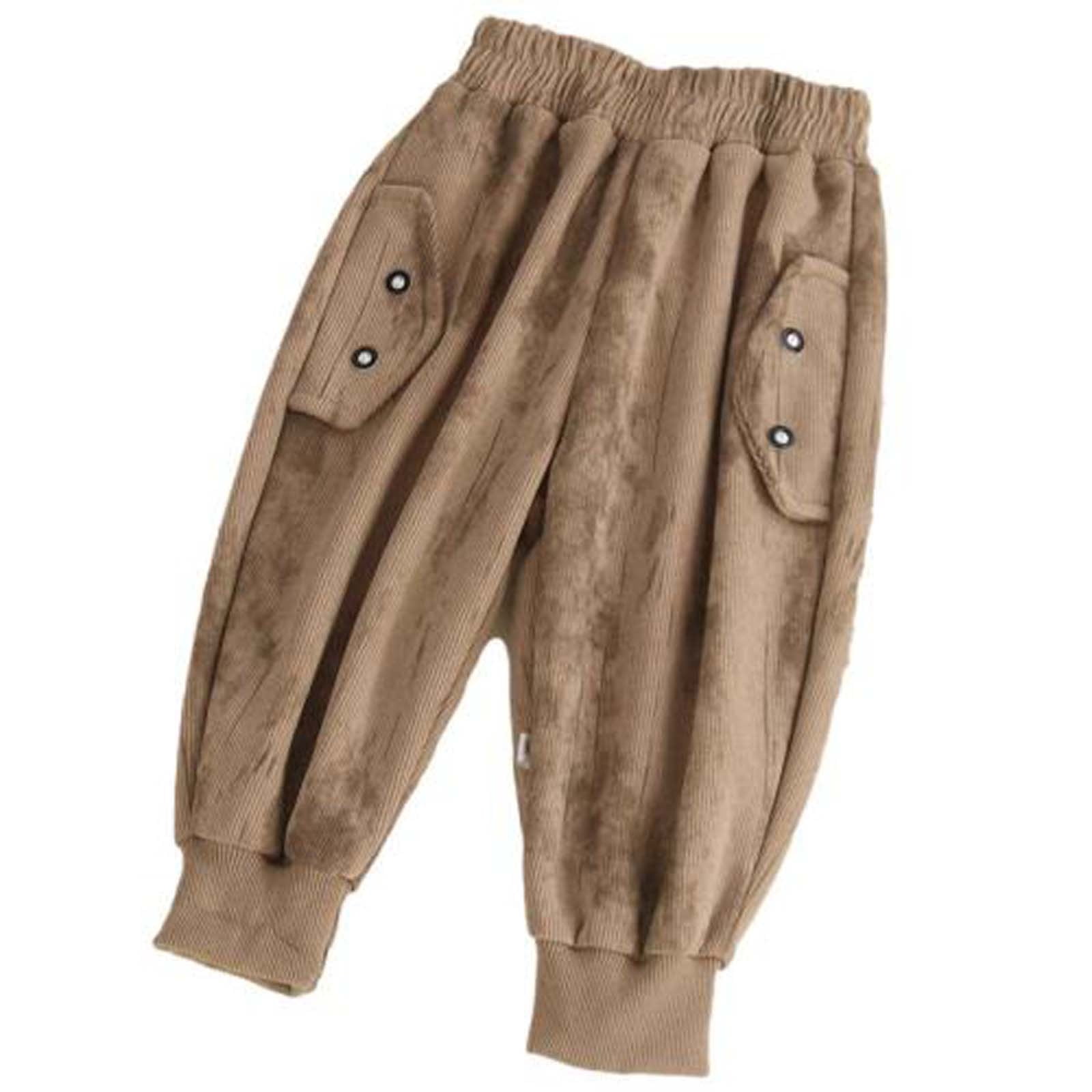 CYMMPU Boy's Corduroy Pants Winter Sport Pants for Girls Sporty Slacks ...