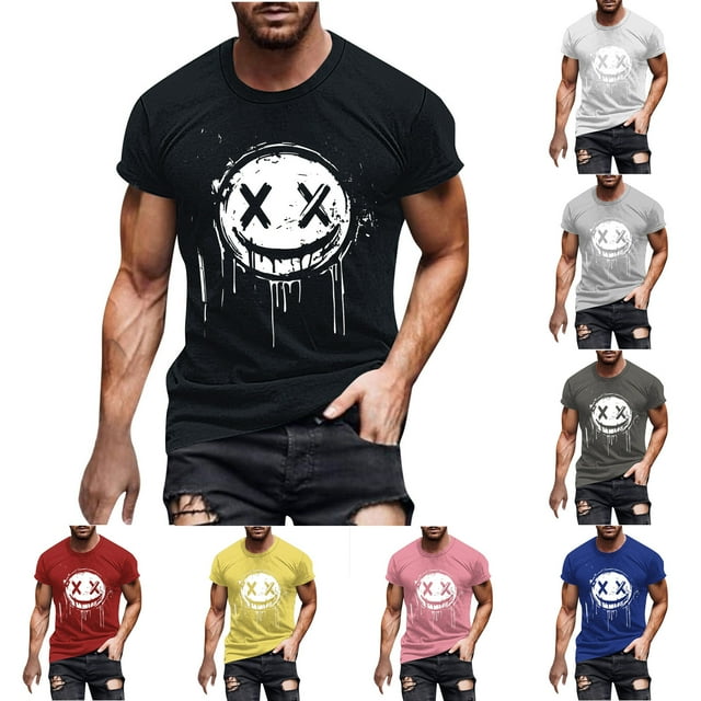 Cymmpu Crewneck Halloween T-shirt For Men Oversized Oversized Bat
