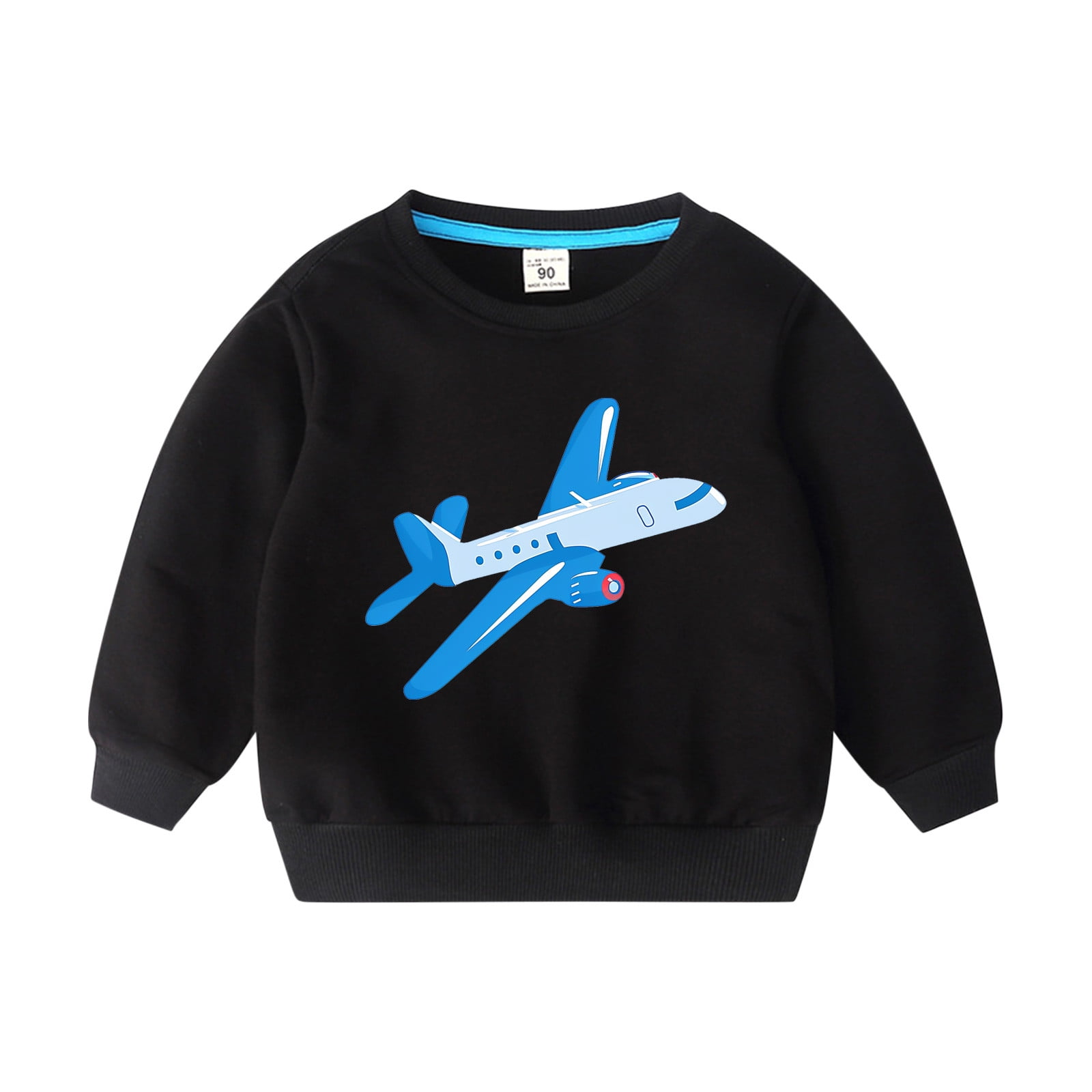 CYMMPU Fashion Boys Sweatshirts Airplane Print Clothes Cotton Long ...