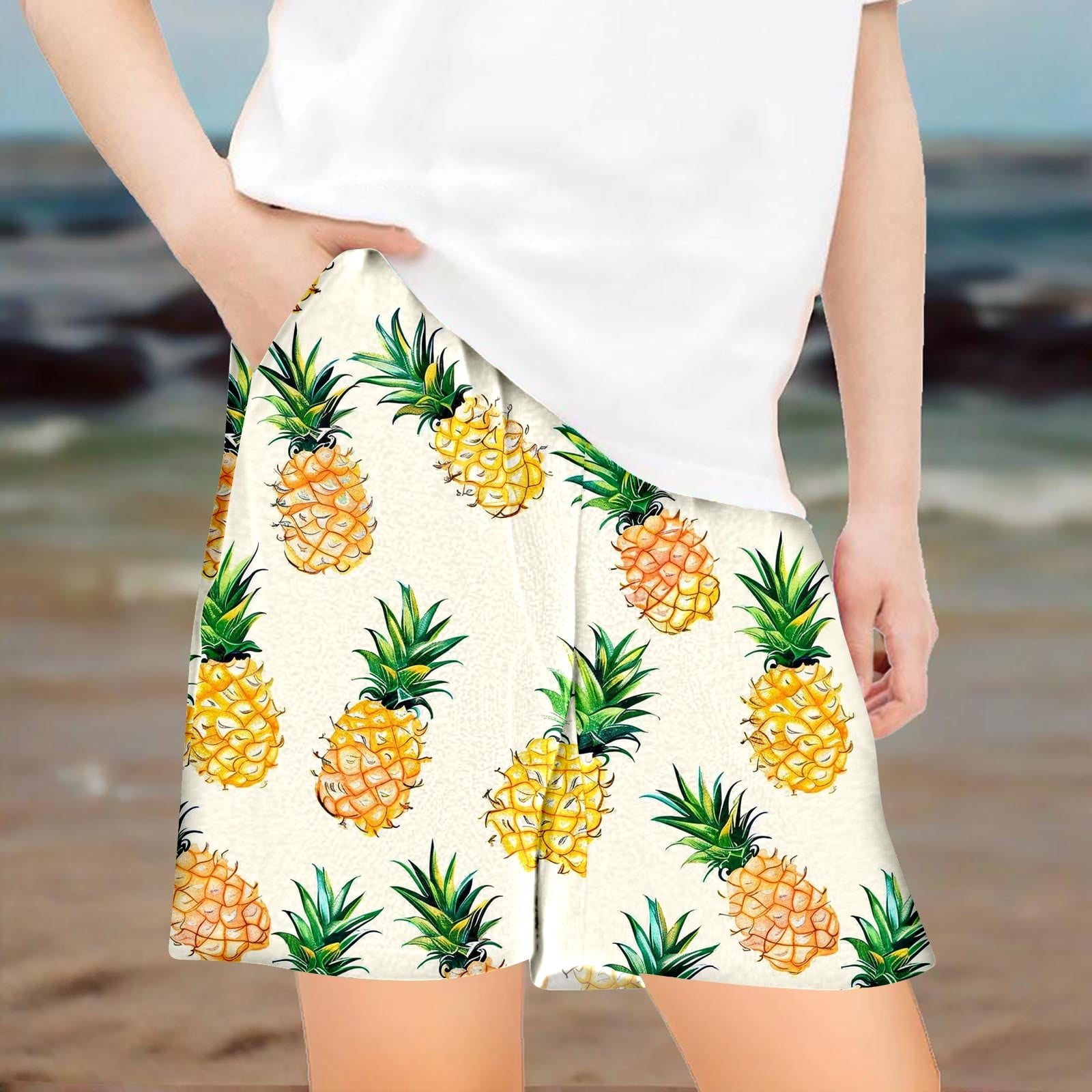 CYMMPU Floral Print Summer Shorts for Boys and Girls Elastic Waist ...