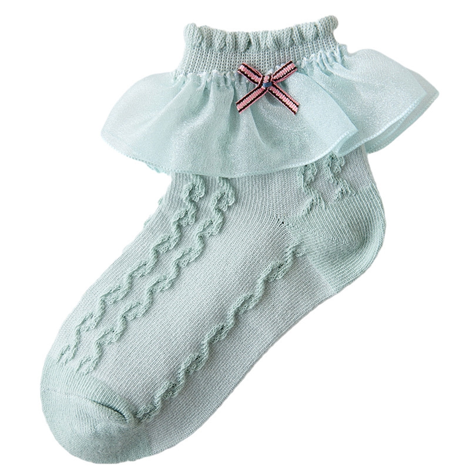 CYMMPU White Lace Ruffle Frilly Socks Dress Sock Girls Ruffle Cotton ...