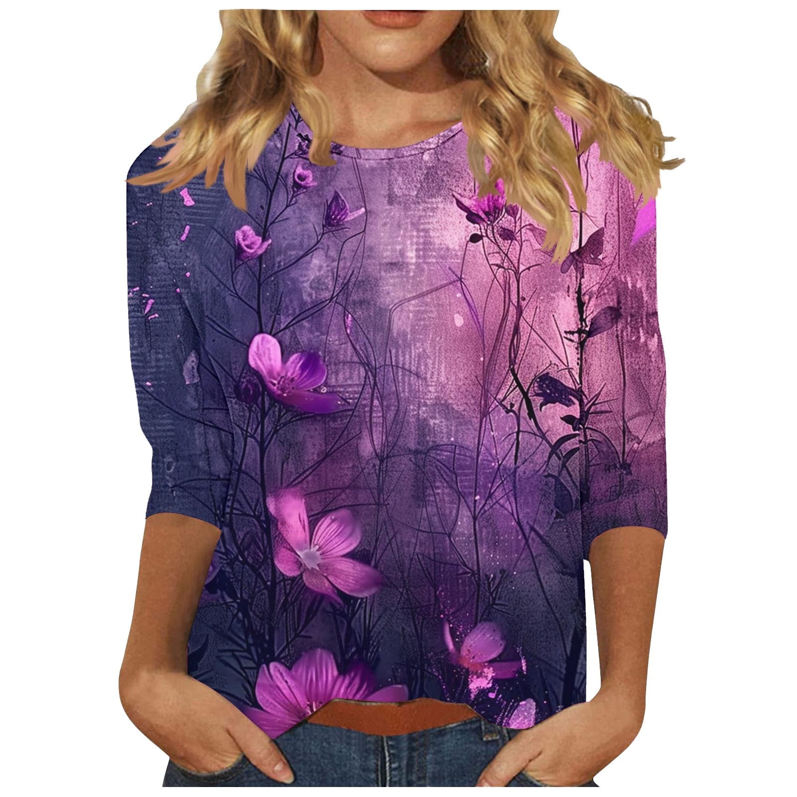 CYMMPU Women's Business Work Blouses Tunic Tops Shirts Casual Floral ...
