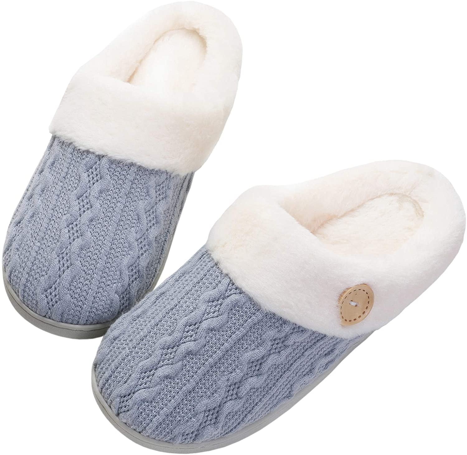 CYMMPU Women's Memory Foam Slippers, Non-slip Grip Sole, Warm Plush ...