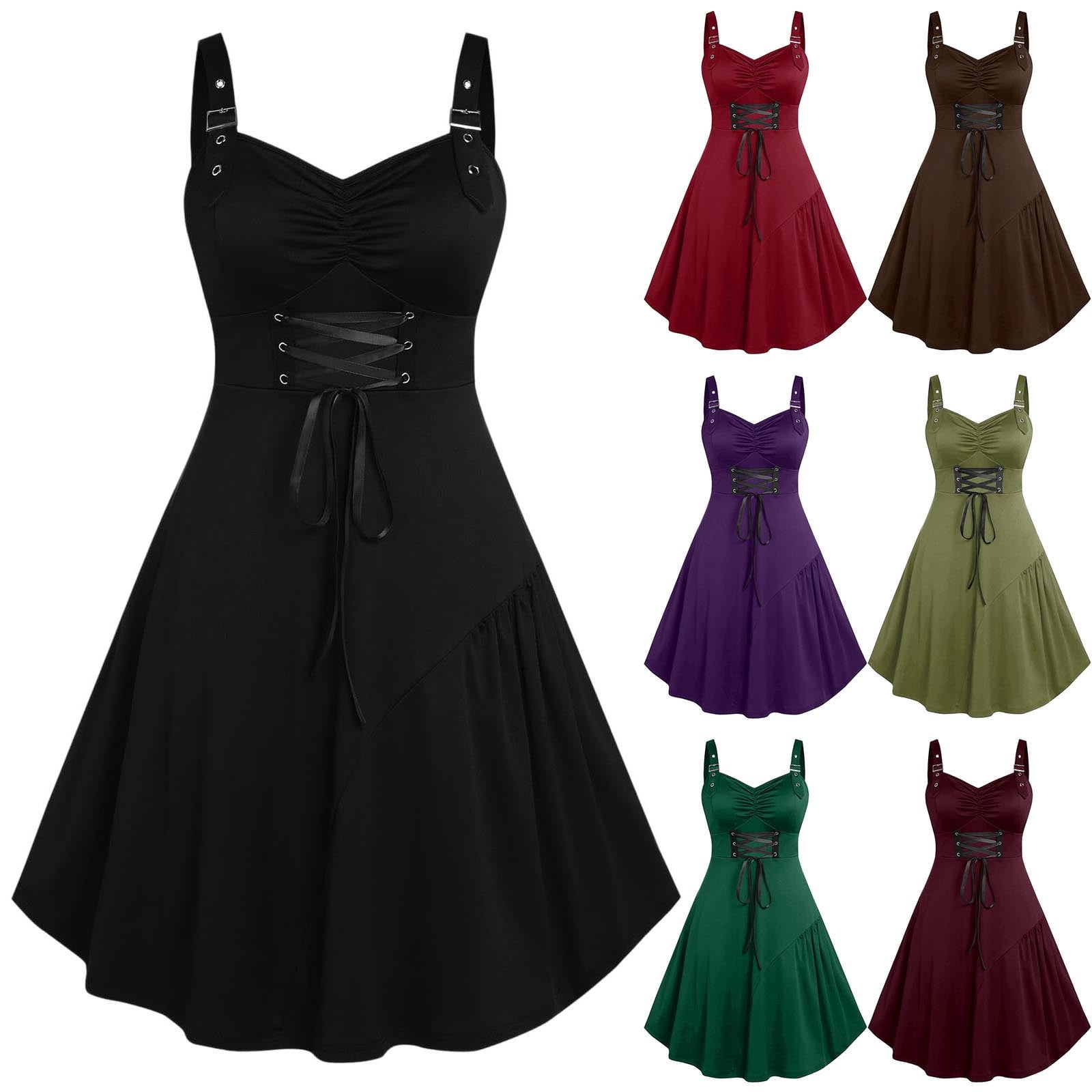 CYMMPU Womens Halloween Medieval Renaissance Dress Steampunk Irish Over ...