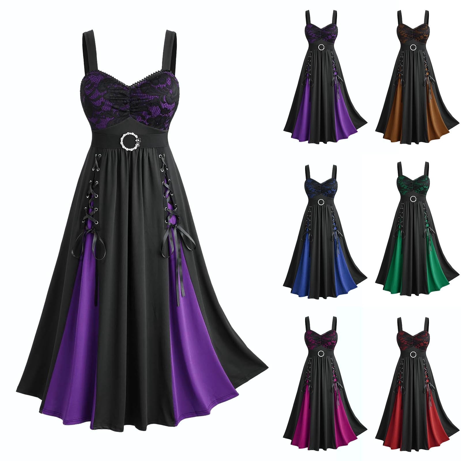 CYMMPU Womens Halloween Medieval Renaissance Dress Steampunk Irish Over ...