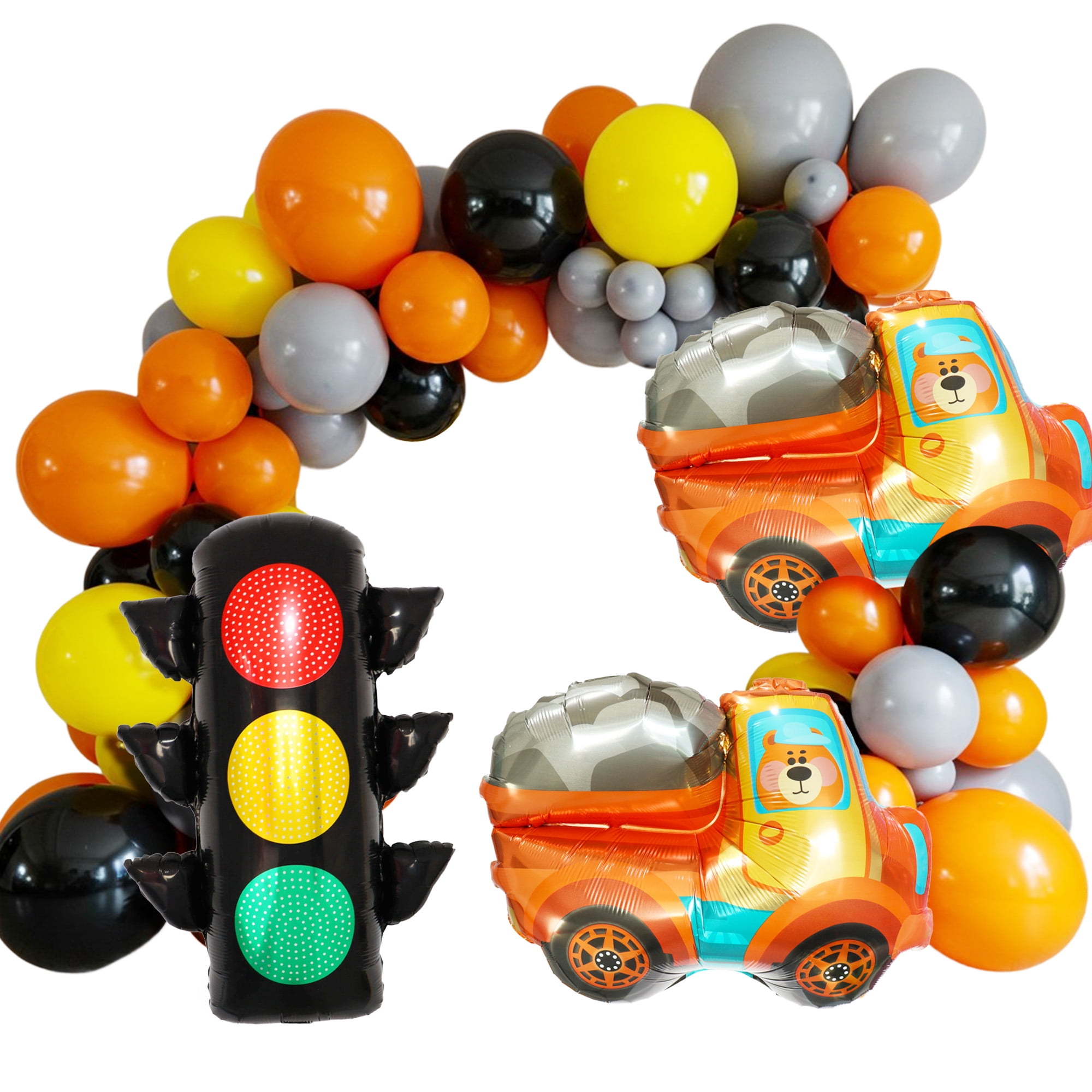 CYMYLAR 123pcs Construction Balloon Arch Kit, Dump Truck & Traffic ...