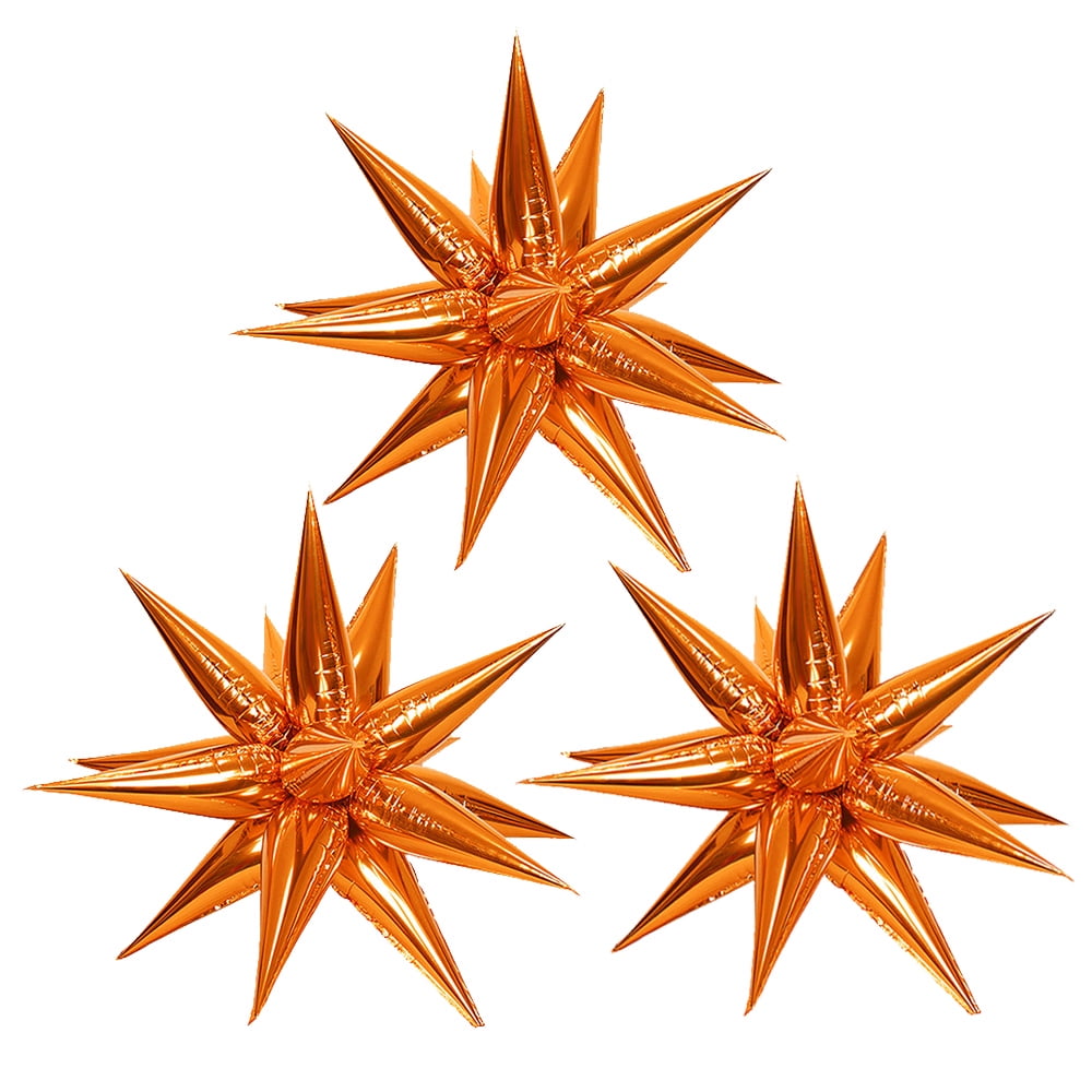 CYMYLAR 26-inch Orange Exploding Star Foil Balloons, Reusable, Pack of ...