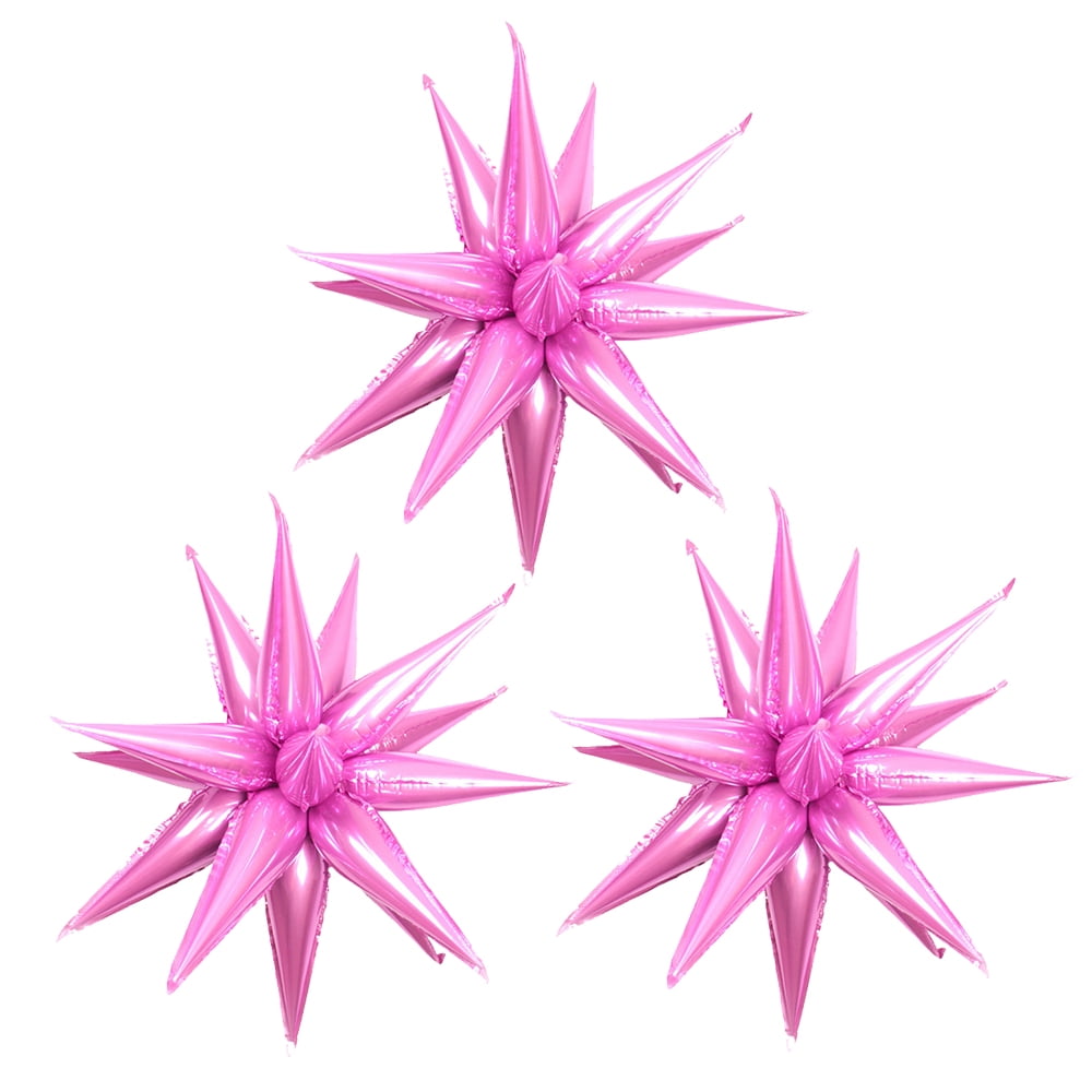 CYMYLAR Pearl Pink Exploding Star Balloons, Aluminum Foil, 3 Count, 26 ...