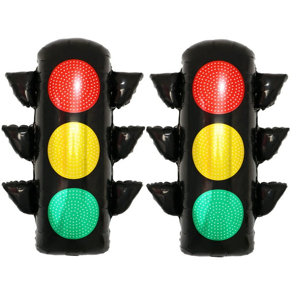 CYMYLAR Large 33in Traffic Light Balloons (2 Pack) Foil Mylar for Car ...
