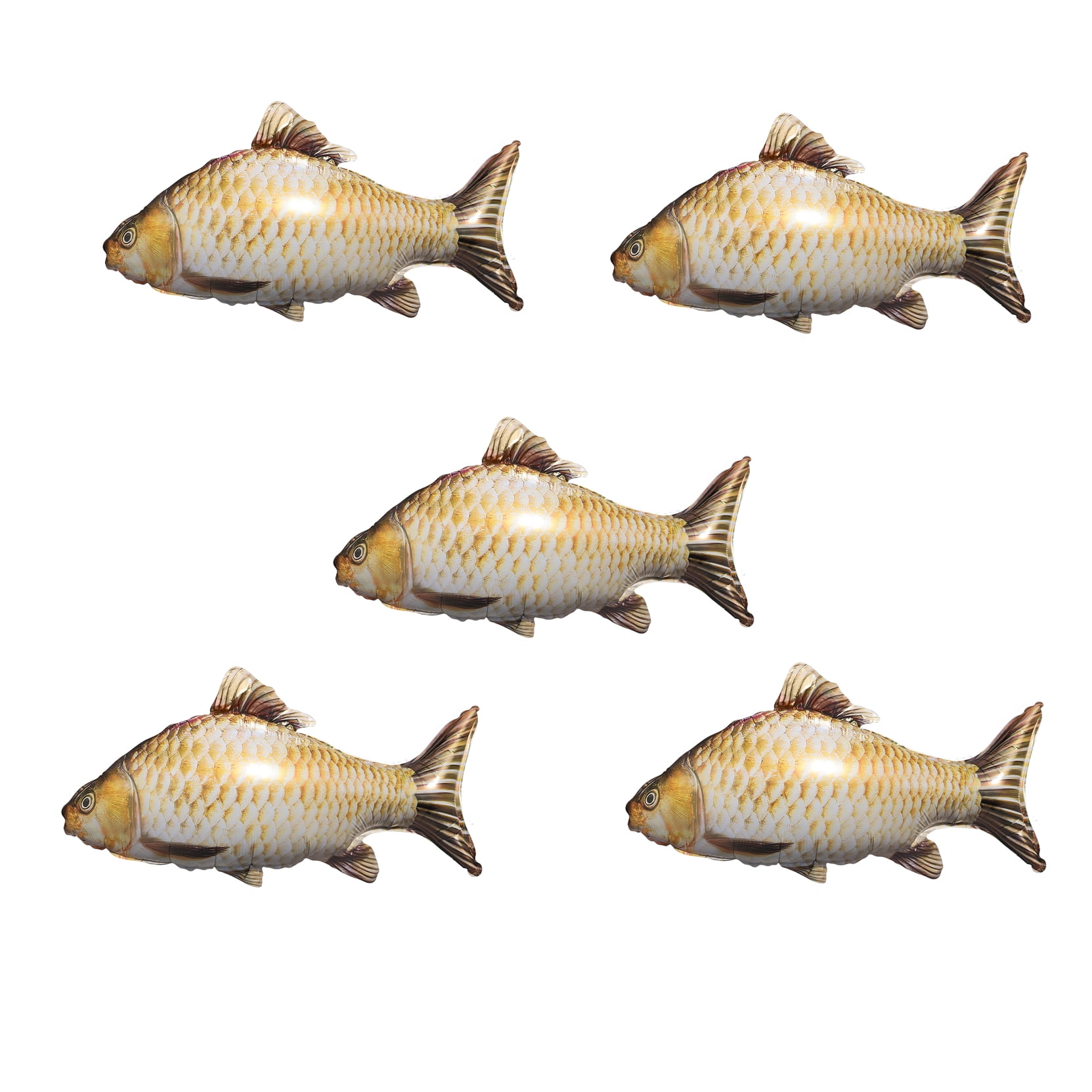 CYMYLAR 33inch Realistic Carp Fish Foil Balloon, 5-pack for Fishing ...