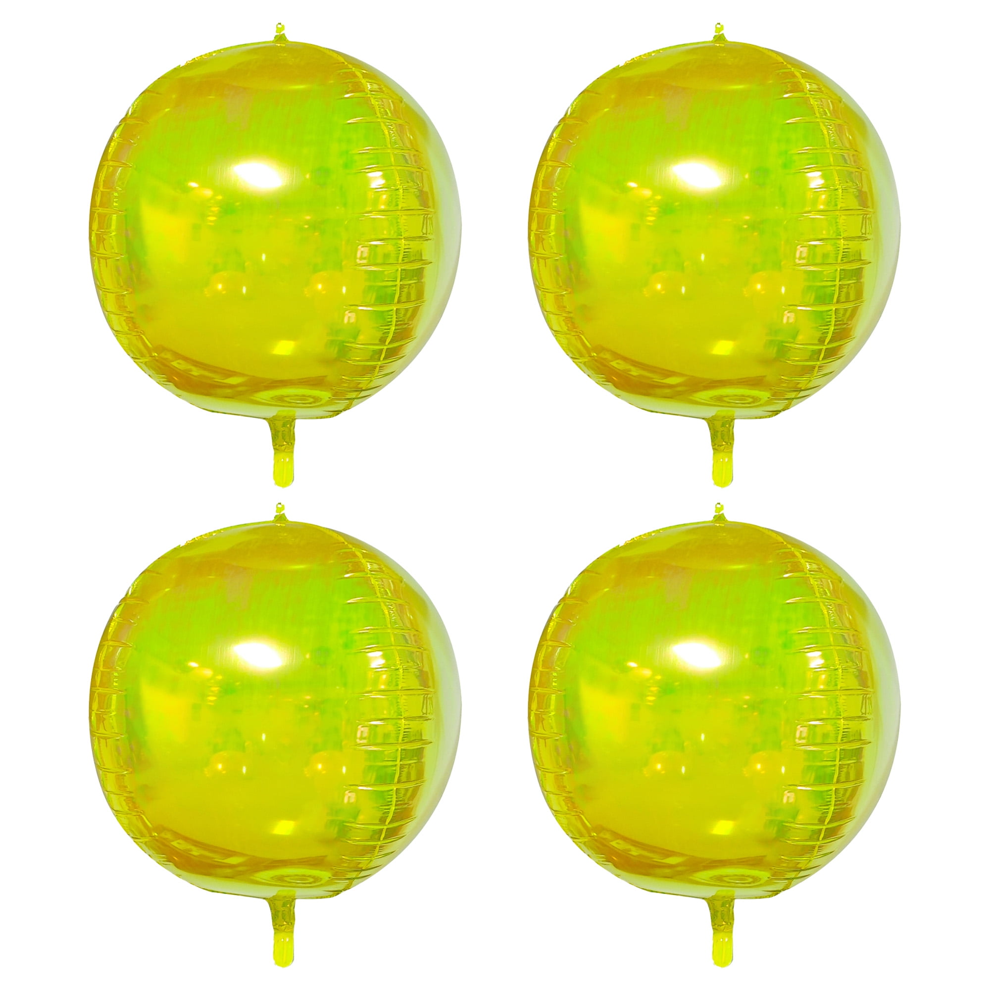 CYMYLAR Yellow 4d Balloon, Large 22 "Rainbow Fluorescent Yellow Round ...