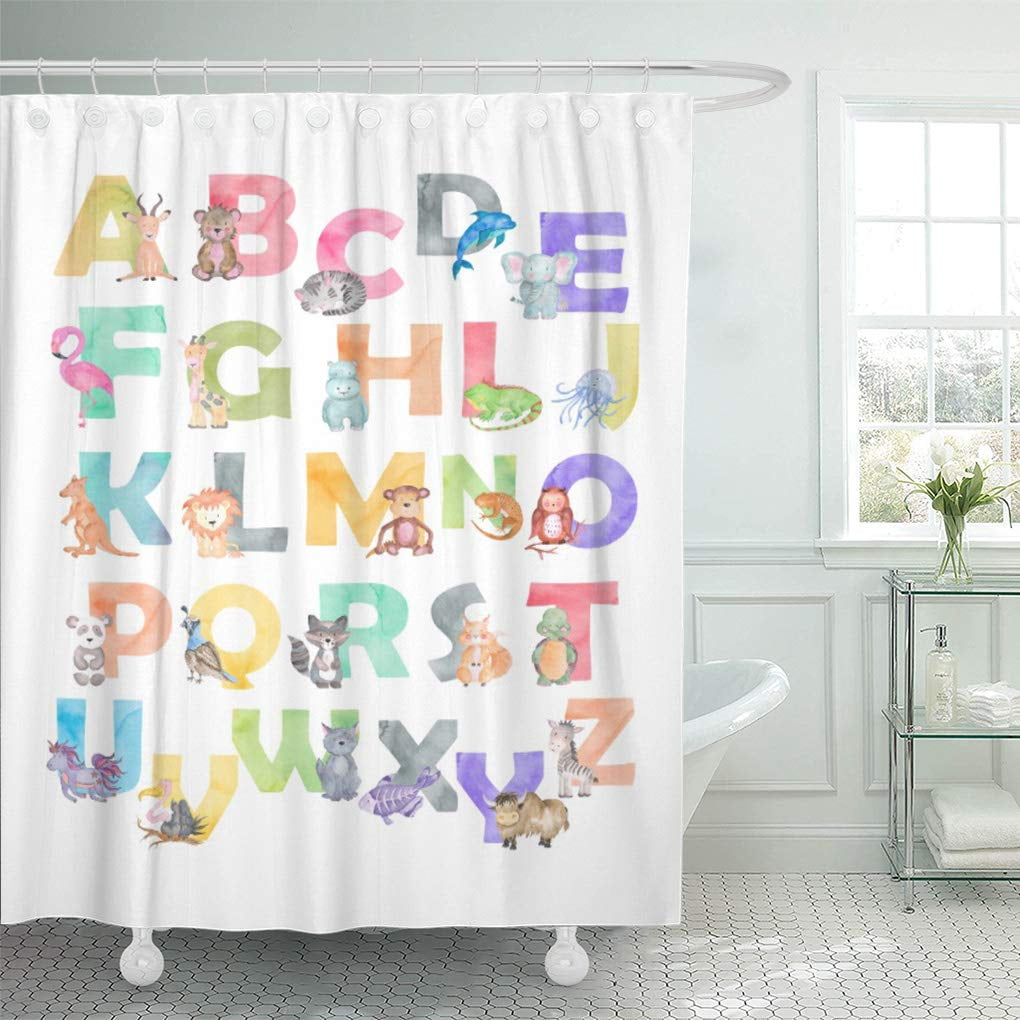 CYNLON ABC Watercolor Alphabet Kids Playroom Woodland Forest Classroom ...