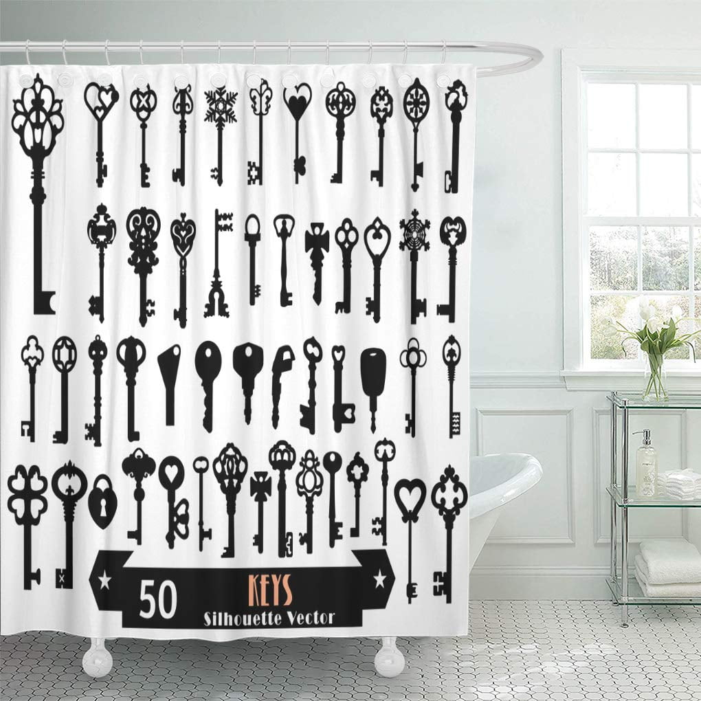 CYNLON Antique Black Vintage Keys Old Skeleton Silhouette Heart House ...