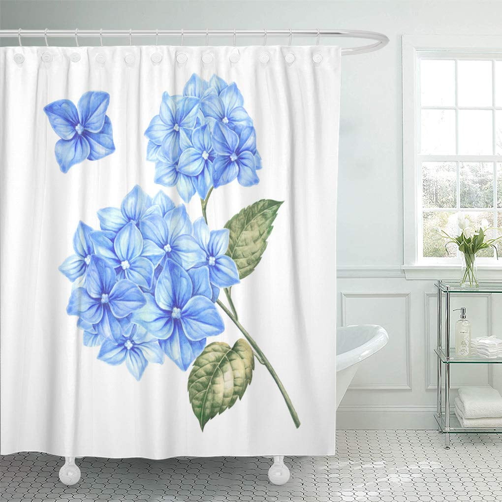 CYNLON Blossom Hydrangea Flowers Awesome Blue Floral Heads Design for ...