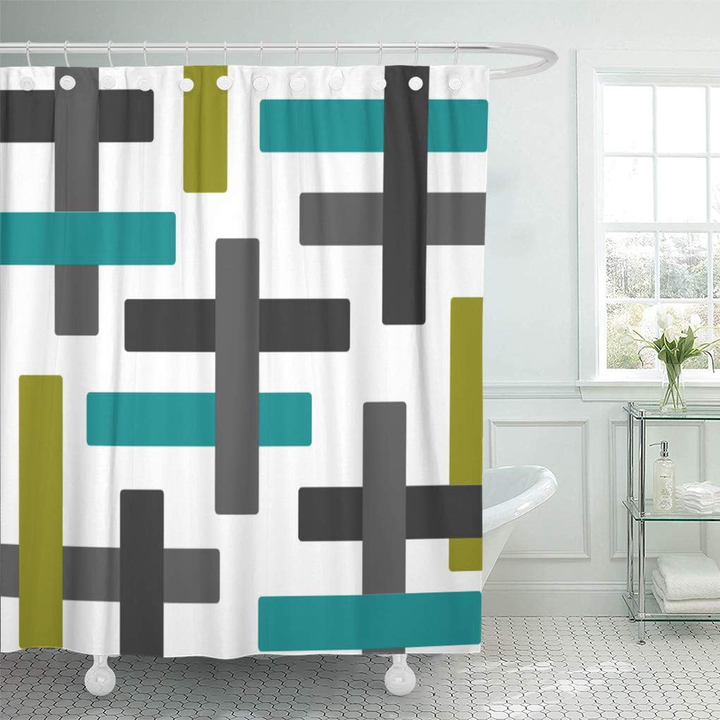 CYNLON Blue Modern Aqua Chartreuse and Grey Abstract Green Contemporary ...