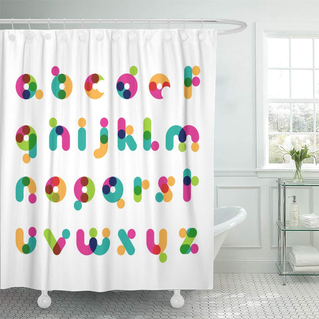 CYNLON Candy Circle Colorful Round Modern Symbols Latin Alphabet School ...