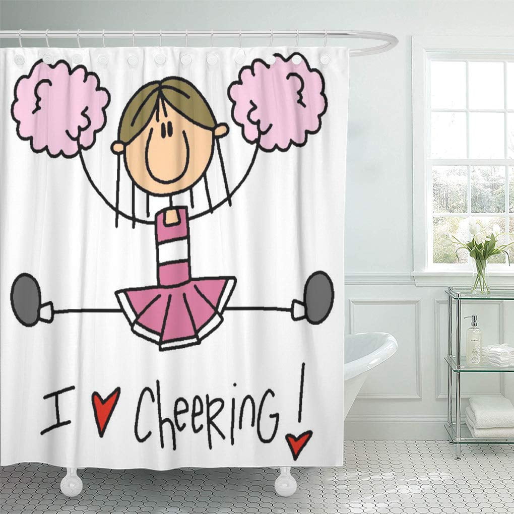 CYNLON Cheering Pink Stick Figure Cheerleader and Cheerleading Cheer ...